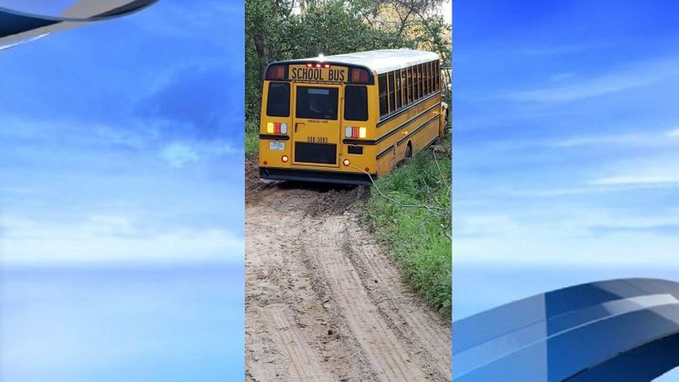 Marlboro County road closed after school bus gets stuck in the mud | WPDE