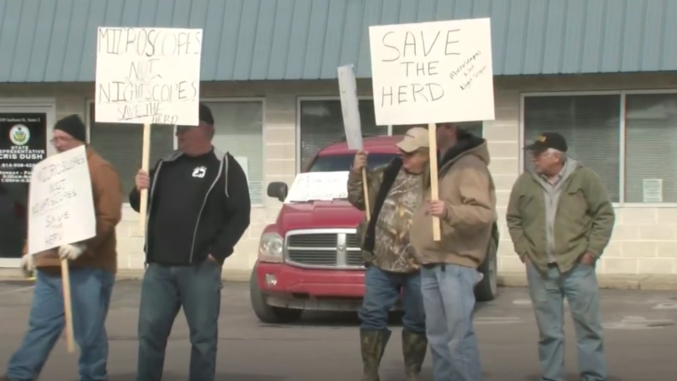 Hunters gather, protest deer removal plans | WJAC